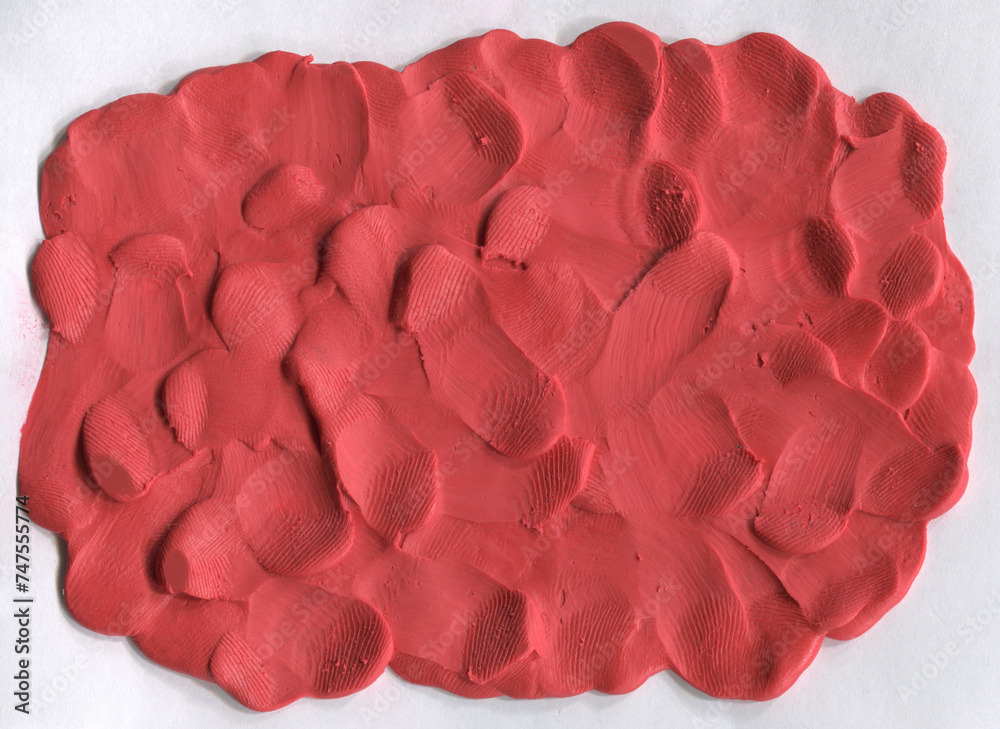 Raw red plasticine texture. Rough playdough textured background ...