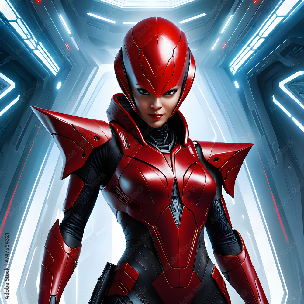 Meet Zara, a fierce and fearless anthropomorphic alien with vibrant red ...