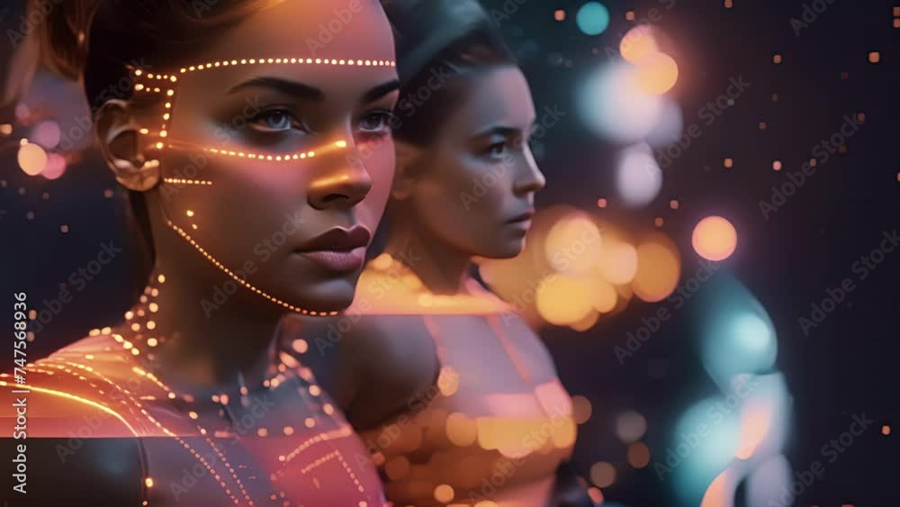 A Group Of Individuals Wearing Futuristic Wearable Technology Devices Are Shown Participating In