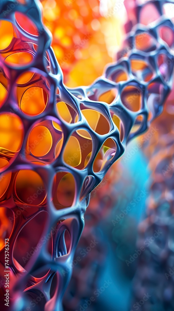 A detailed 3D rendering highlights carbon nanotubes in an intricate and ...