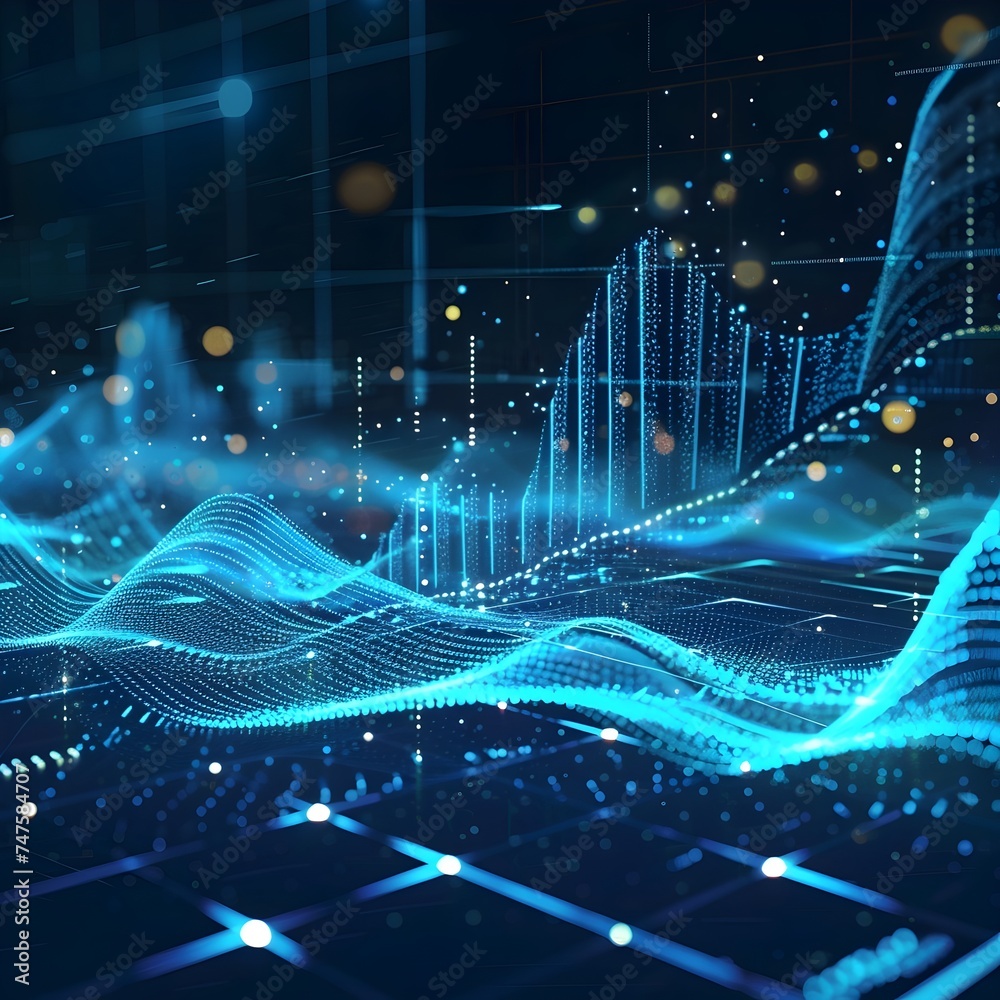futuristic graphs in VR. Augmented reality, Metaverse. Futuristic ...