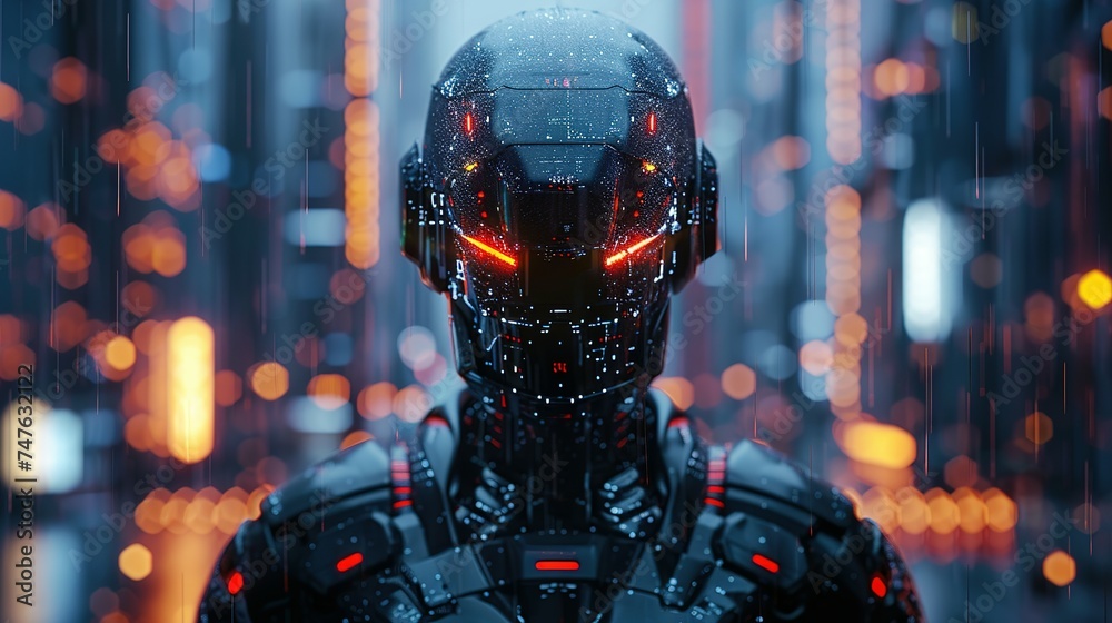 XAI 3d illustration AI robot using cyber security to protect ...