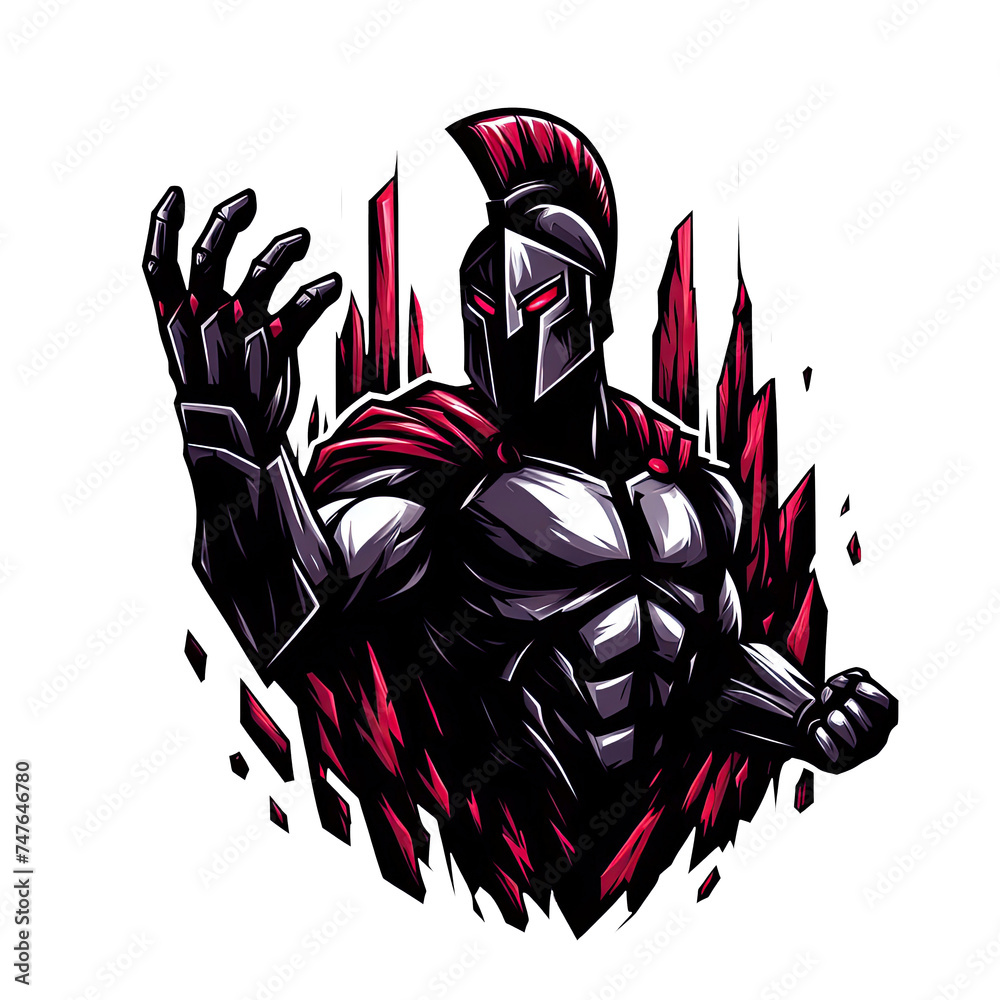 Spartan Attack angry pose for sticker, T-shirt and Background PNG Stock ...