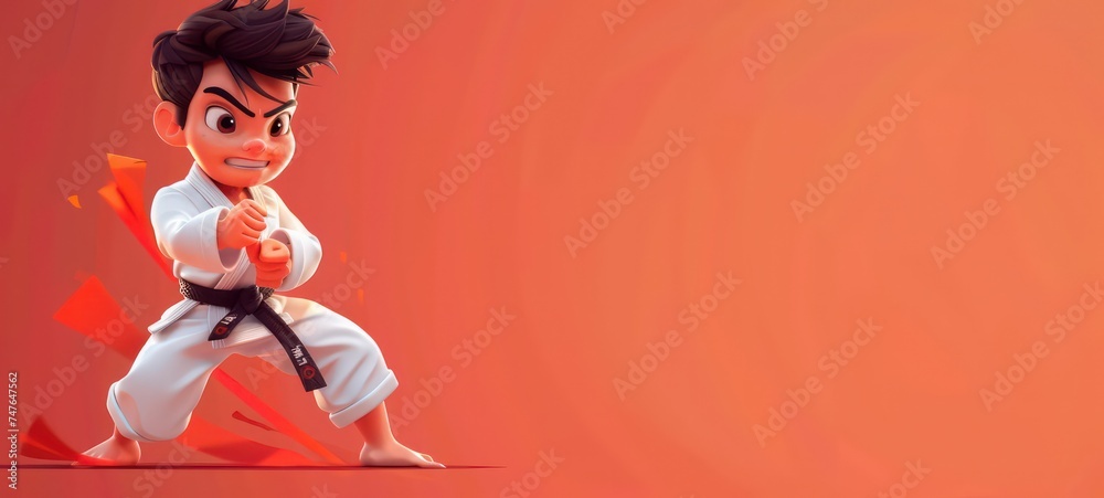 Karate martial arts tae kwon do dojo clipart cartoon Boy Stance Stock ...