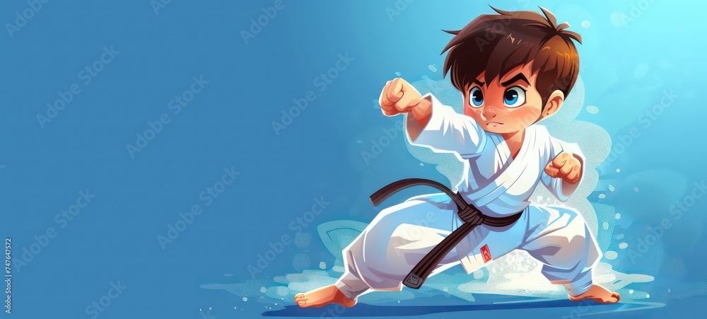Karate martial arts tae kwon do dojo clipart cartoon Boy Stance ...