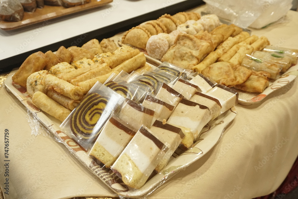 Jajanan pasar, various Indonesia traditional market snack, such as ...