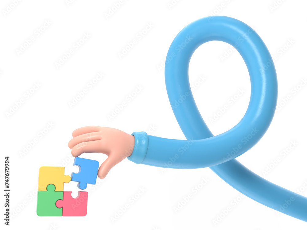 Transparent Backgrounds Mock-up.Business teamwork with white puzzle of ...