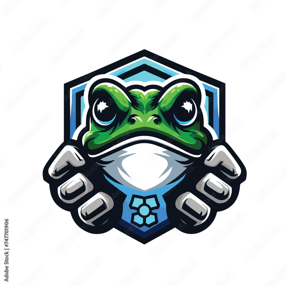 Frog esport logo, vector illustration, very suitable for game team logos, squad logos, frog ...