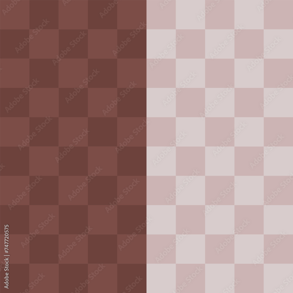 Half and half colored dark and light brown checkered square grid vector ...