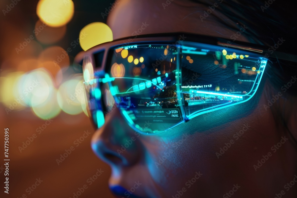 Eyeglasses Digital business concept a person's head made of code with a ...