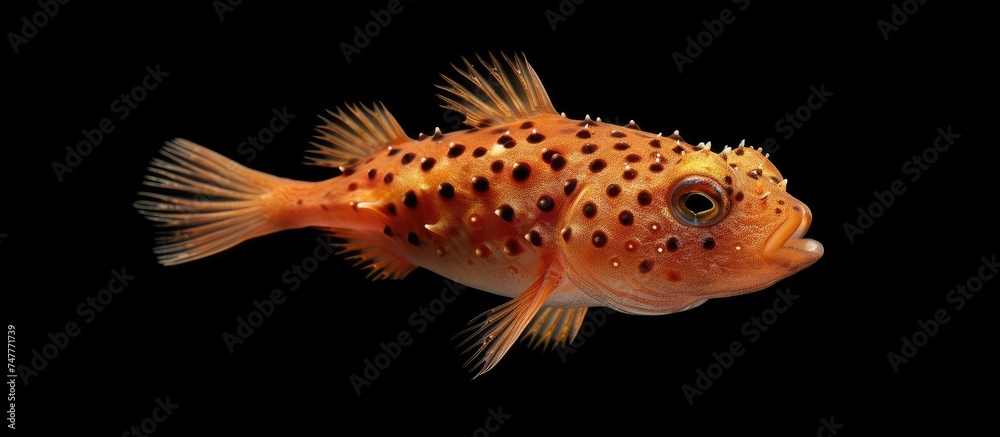 A male Carinotetraodon irrubesco, also known as a red tailed dwarf ...