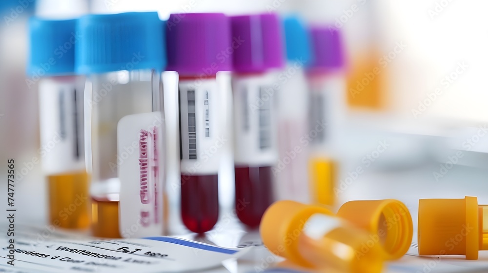 Blood tube test with requisition form for PSA Prostate Specific Antigen ...