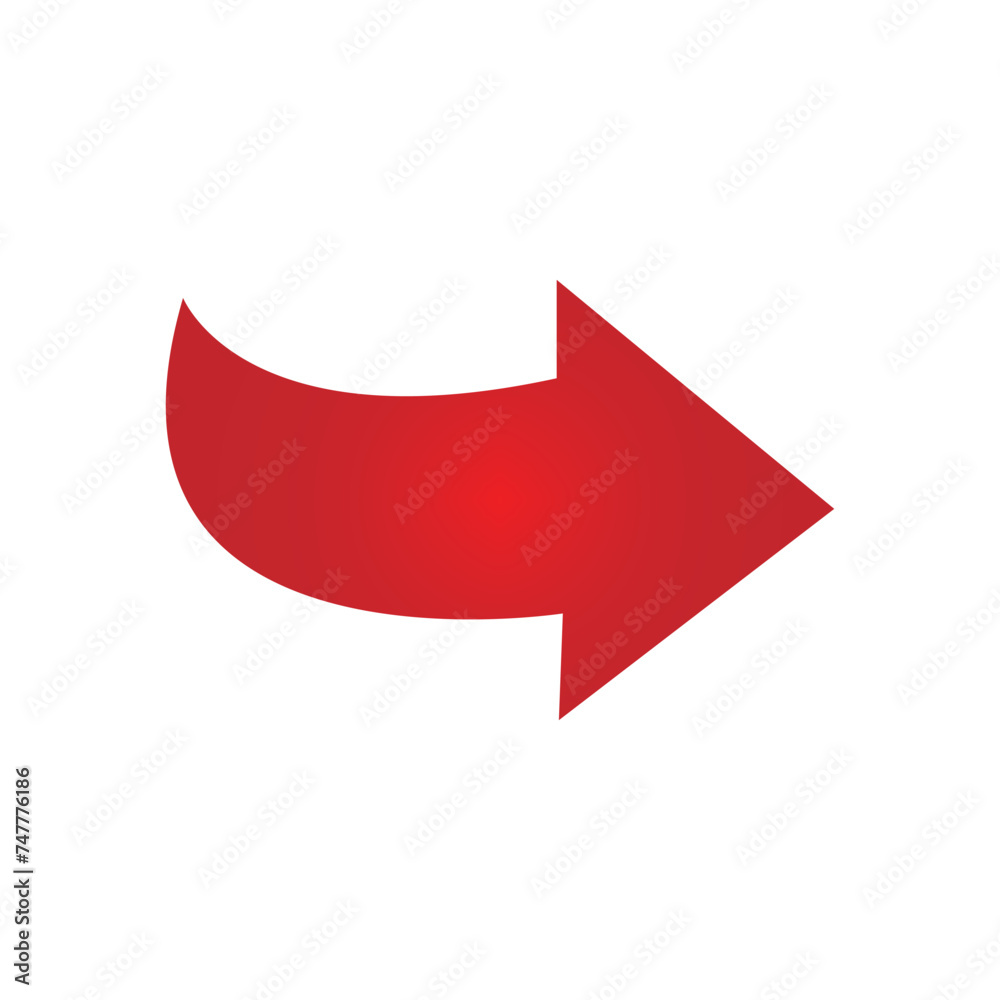 red arrow icon on white background. flat style. arrow icon for your web ...