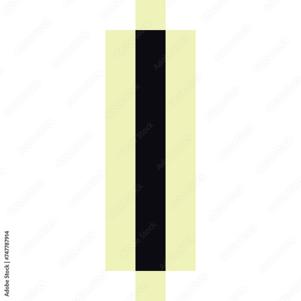Pixel art monochrome vertical line symbol Stock Illustration | Adobe Stock