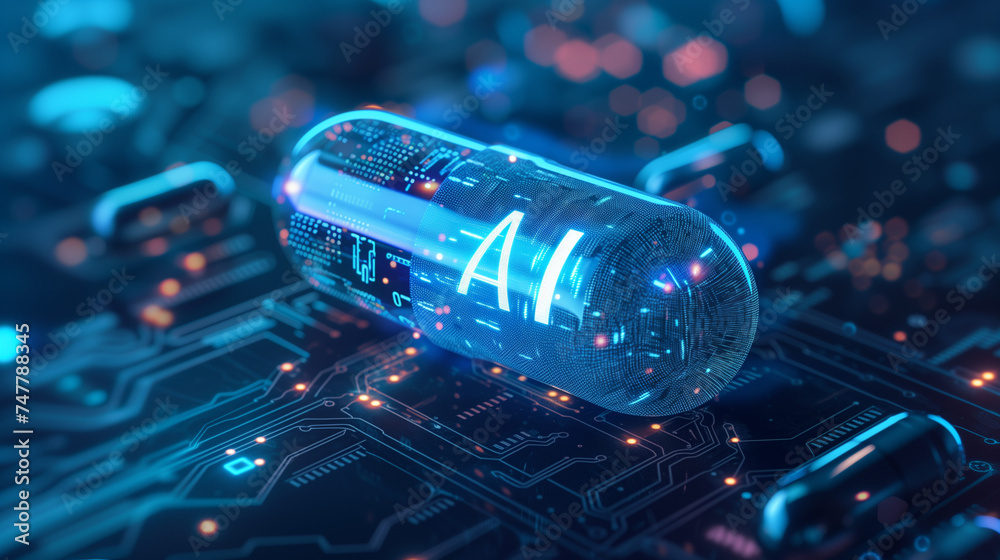 AI-Enhanced Medicine Pill Concept for Future Healthcare. Pill ...