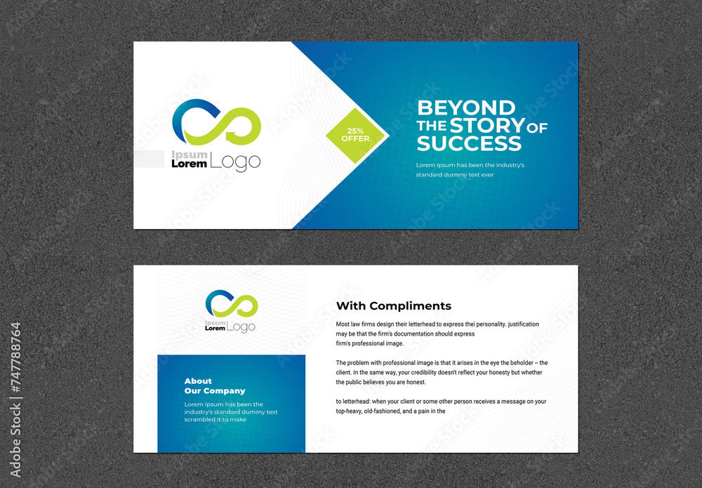 Blue Accent Business Compliment Card Stock Template | Adobe Stock