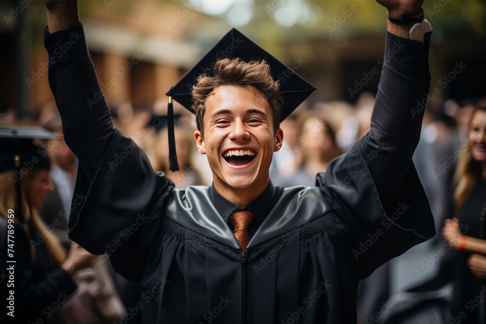 Obscured Individual Celebrating at Graduation Ceremony Stock Photo ...