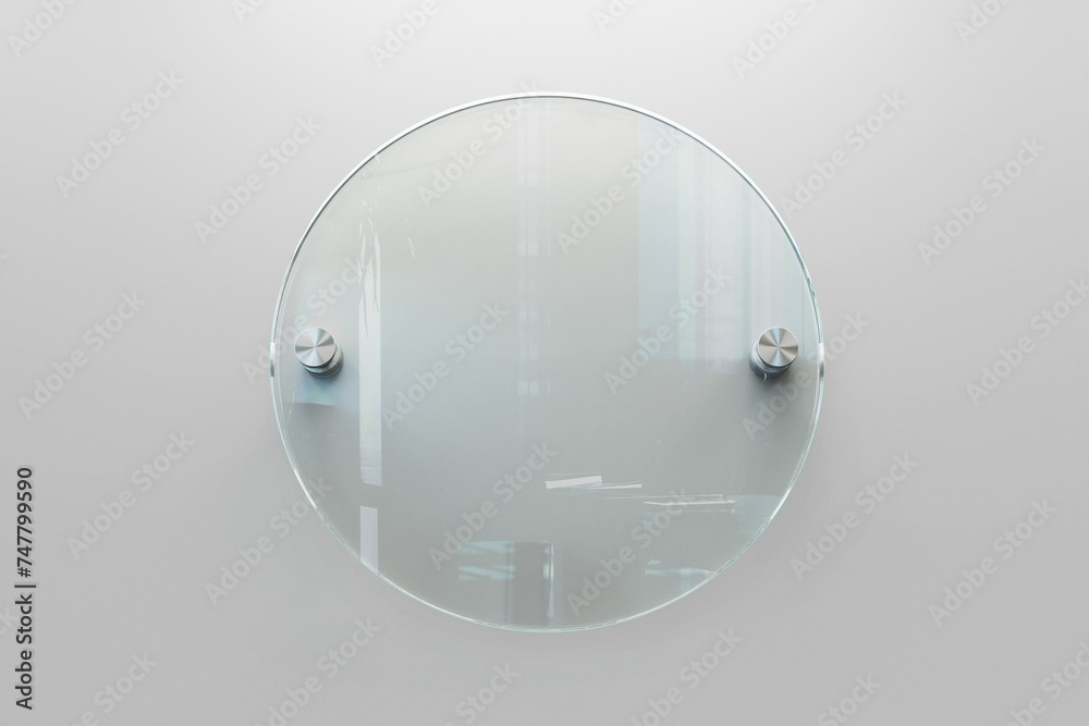 blank circle round clear acrylic glass methacrylate name plate ...