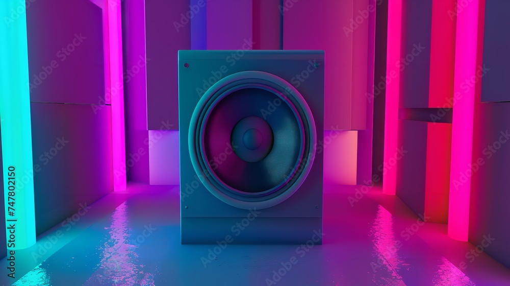 Speaker with RGB Colors 80s and 90s Retro Stock Illustration | Adobe Stock