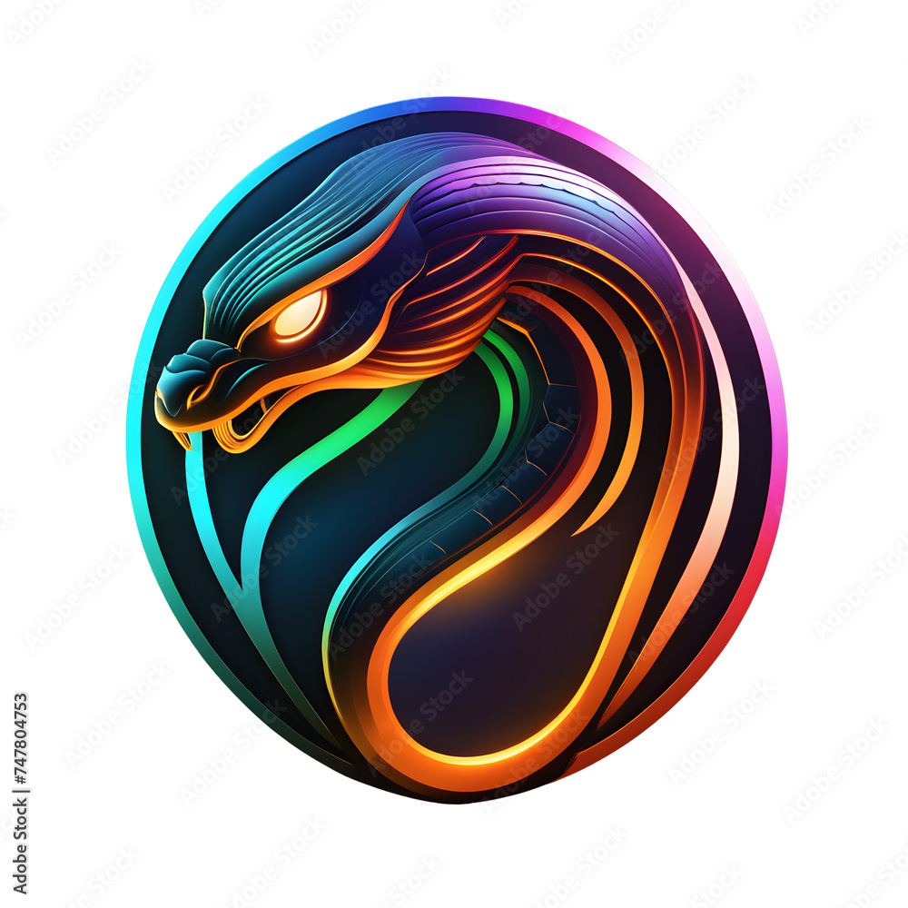 Colorful cobra Snake Head logo icon Illustration, isolated with ...