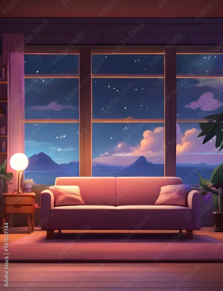 animated virtual backgrounds wallpaper, stream overlay loop, cozy lo-fi ...