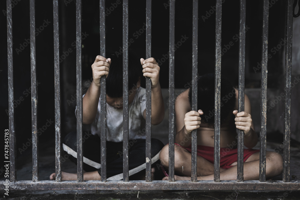 Concept of stopping violence against children, victims of human ...