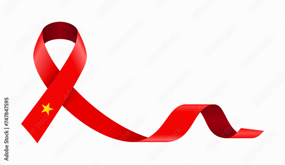 Vietnamese flag stripe ribbon wavy background layout. Vector ...