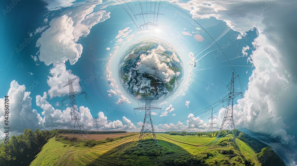 The green little planet transformation unfolds in a spherical panorama ...