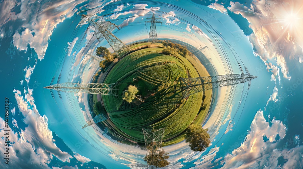 The green little planet transformation unfolds in a spherical panorama ...