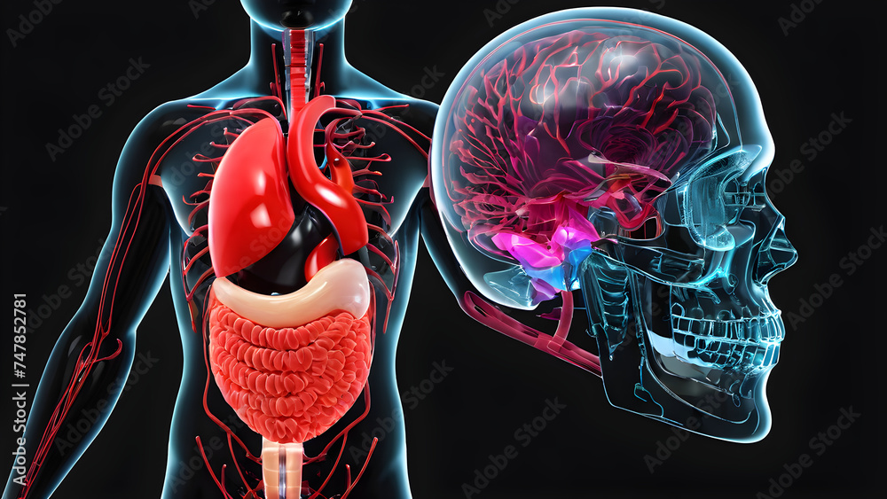 internal body part model human body anatomy. model a holographic ...