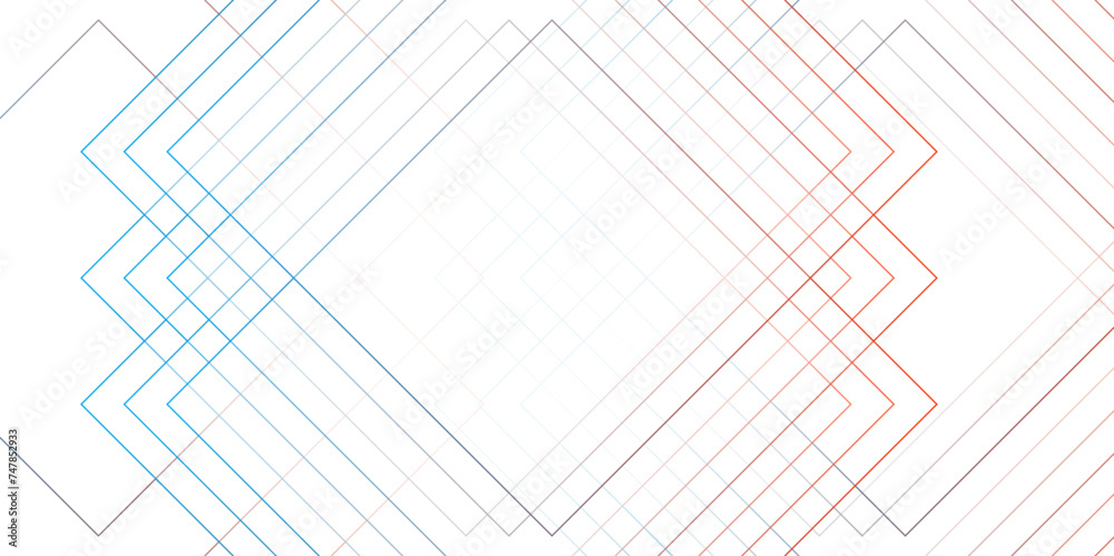 Abstract white red and blue vector blueprint background with modern ...