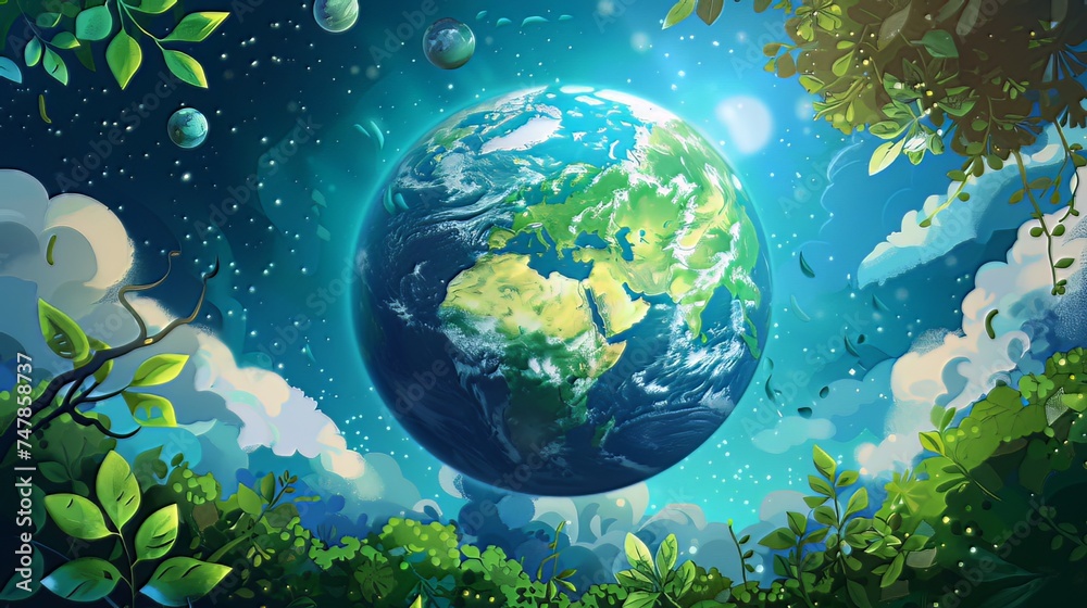 World Environment Day and Happy Earth Day celebrate a green environment ...