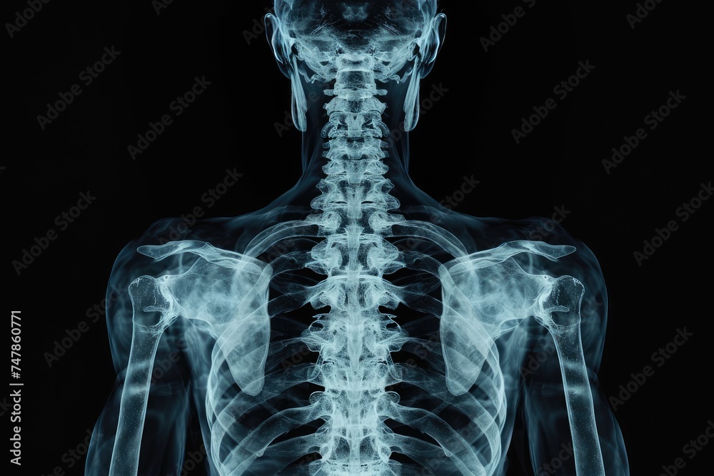 Foto de This x-ray image depicts the detailed anatomy of a mans back ...