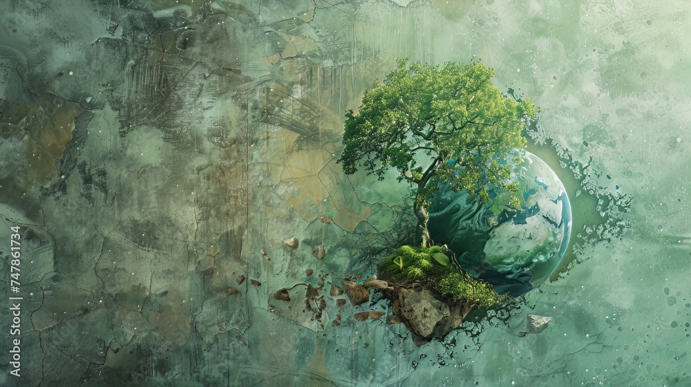 Comparing the green earth with the effects of air pollution from human ...