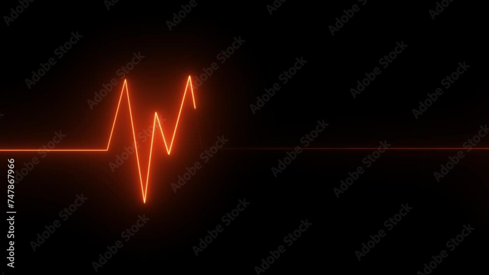 Vidéo Stock EKG 60 BPM Loop Screen, Red. Heart rate monitor ...