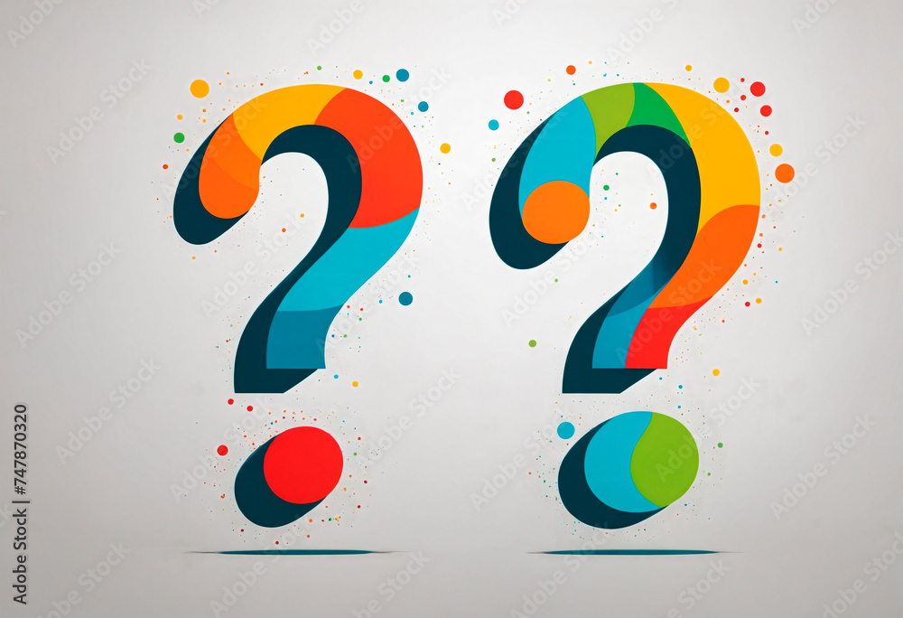 Colorful Question Mark on White Background. A vibrant question mark in ...