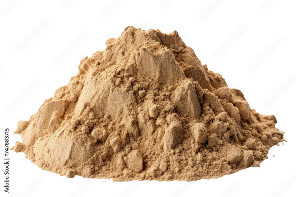 A pile of sand is neatly stacked. The grains of sand are loosely packed ...