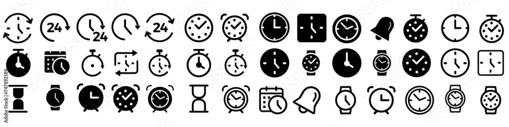 Time icon vector set. clock illustration sign collection. watch symbol ...