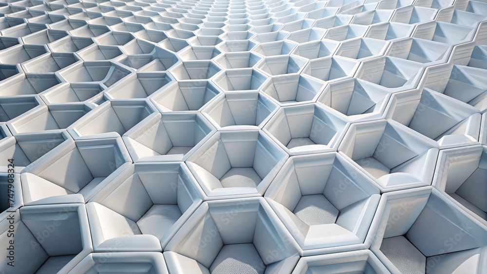 Abstract Hexagon Geometric Surface Loop 1A: Light, Bright, Clean, Minimal Hexagonal Grid Pattern ...