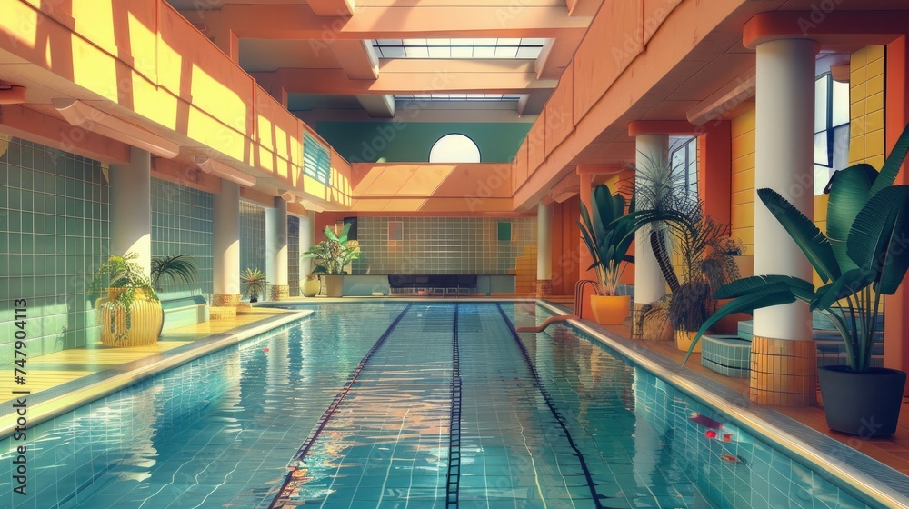 Swimming pool with a large pool where you can swim and train in peace ...