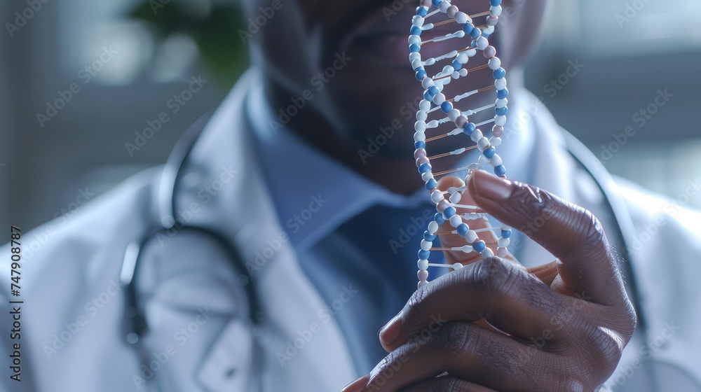This photograph shows an African American medical doctor genetic ...