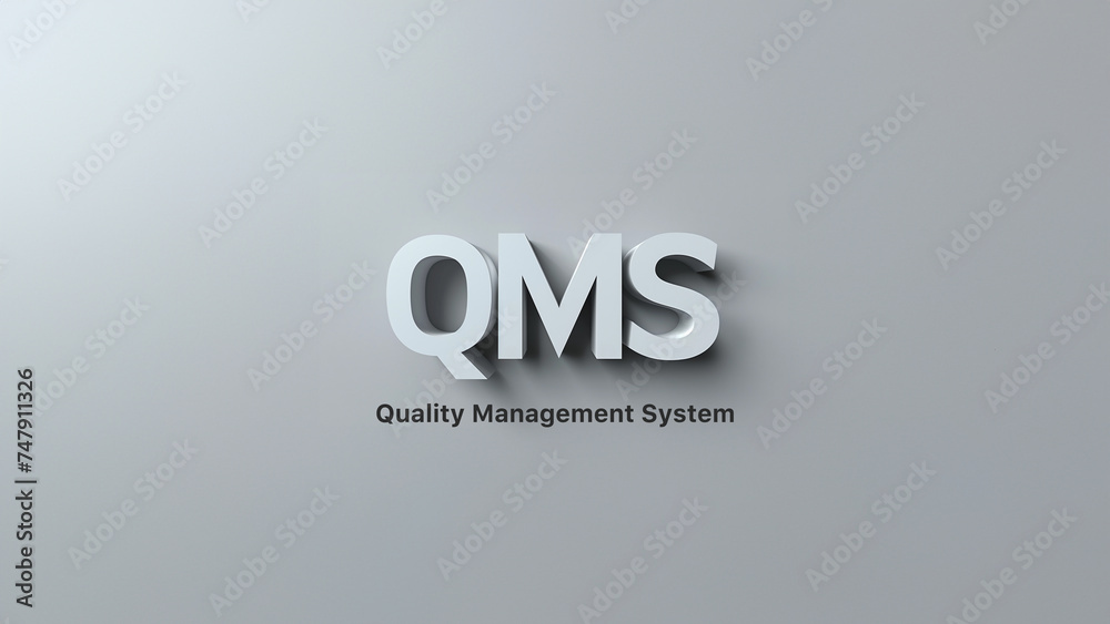 Sleek 3D Metallic Representation of Quality Management System Acronym ...