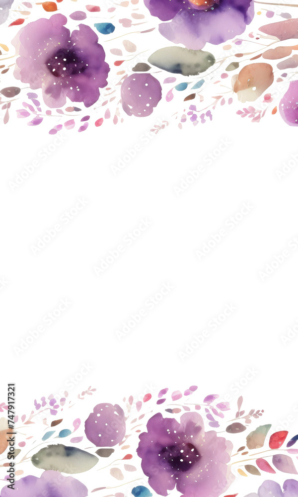 Watercolor floral frame. PNG transparent background Stock Illustration ...