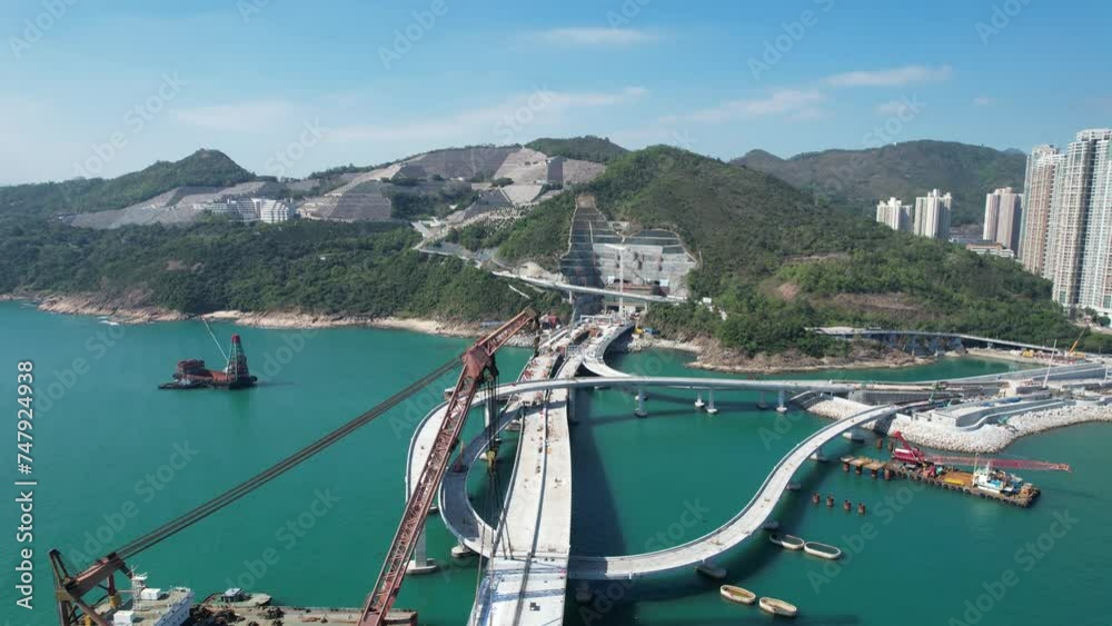 Hong Kong Tseung Kwan O Cross Bay Link Prefabricated steel arch bridge ...