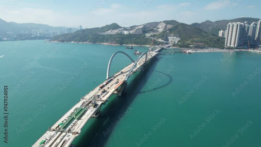 Hong Kong Tseung Kwan O Cross Bay Link Prefabricated steel arch bridge ...