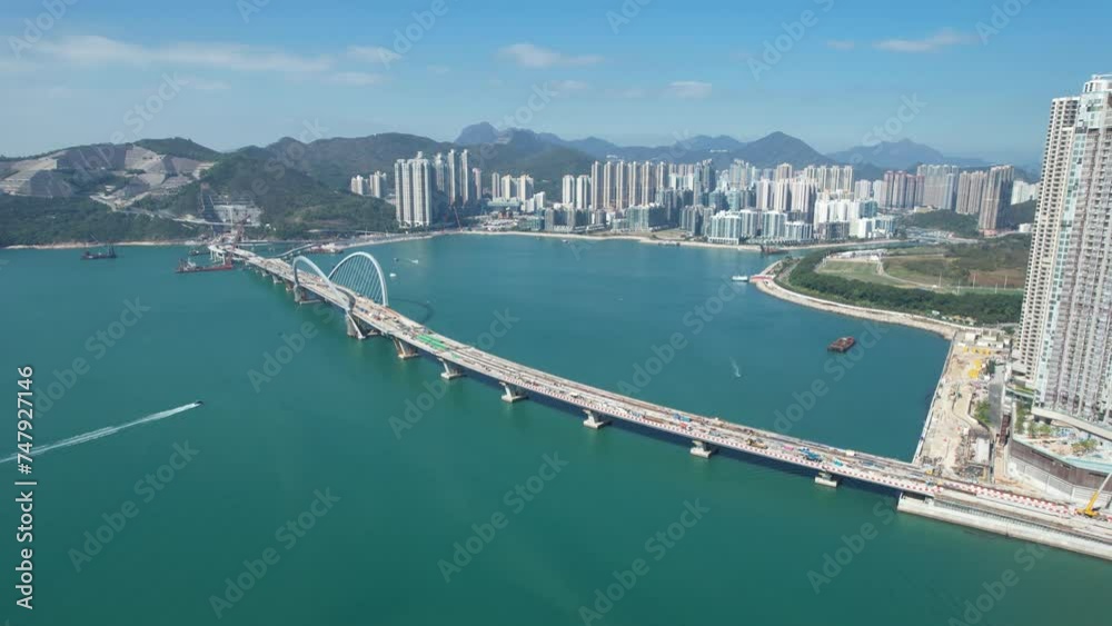 Hong Kong Tseung Kwan O Cross Bay Link Prefabricated steel arch bridge ...