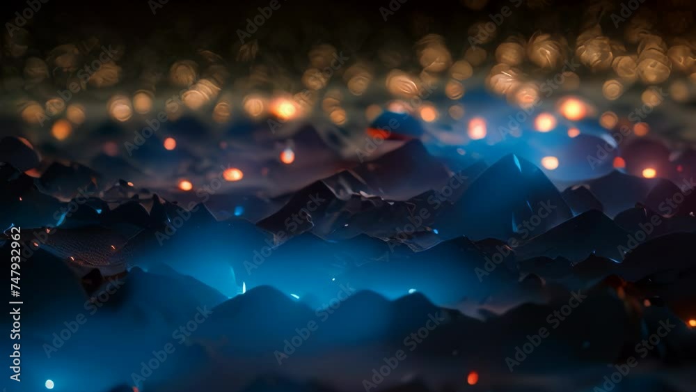 Video animation background of surreal and abstract landscape ...