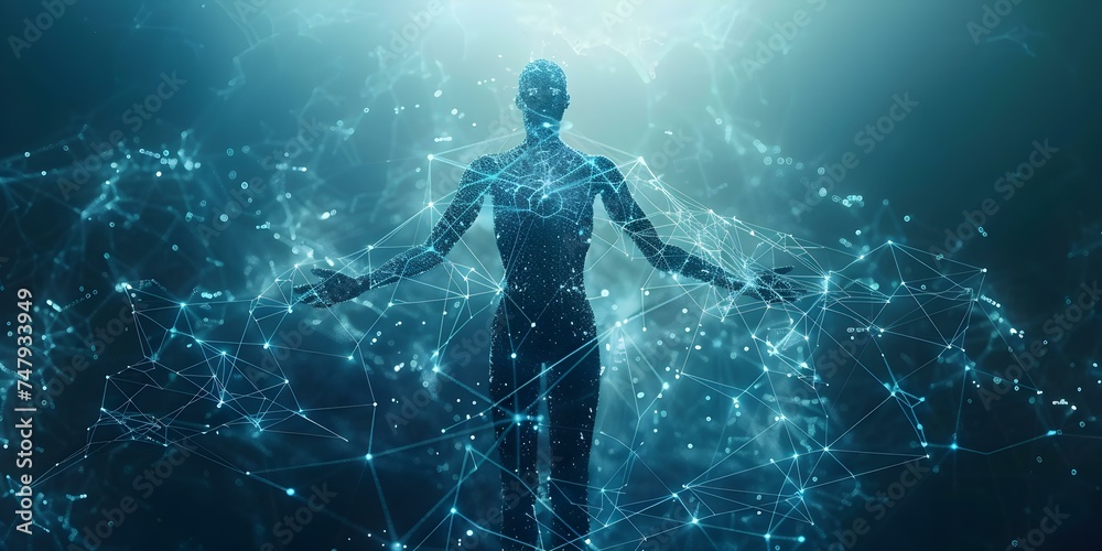 Depiction of a Human Figure as Artificial Intelligence Against a ...