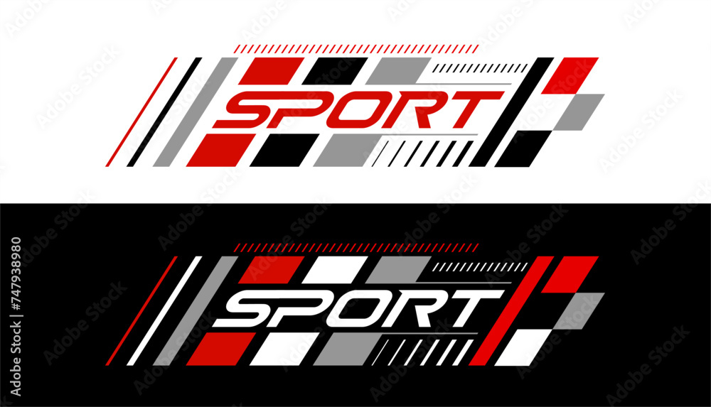 Racing stripes geometric lines design racing car hood sticker, dynamic ...