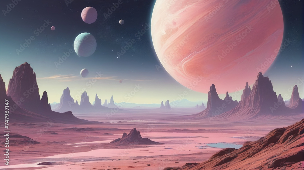 Fantasy and sci-fi, incredible fairy-tale atmosphere of a futuristic ...